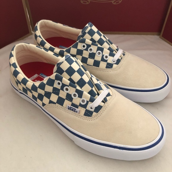 Vans | Shoes | Vans Checkerboard Era Pro Cream Blue | Poshmark